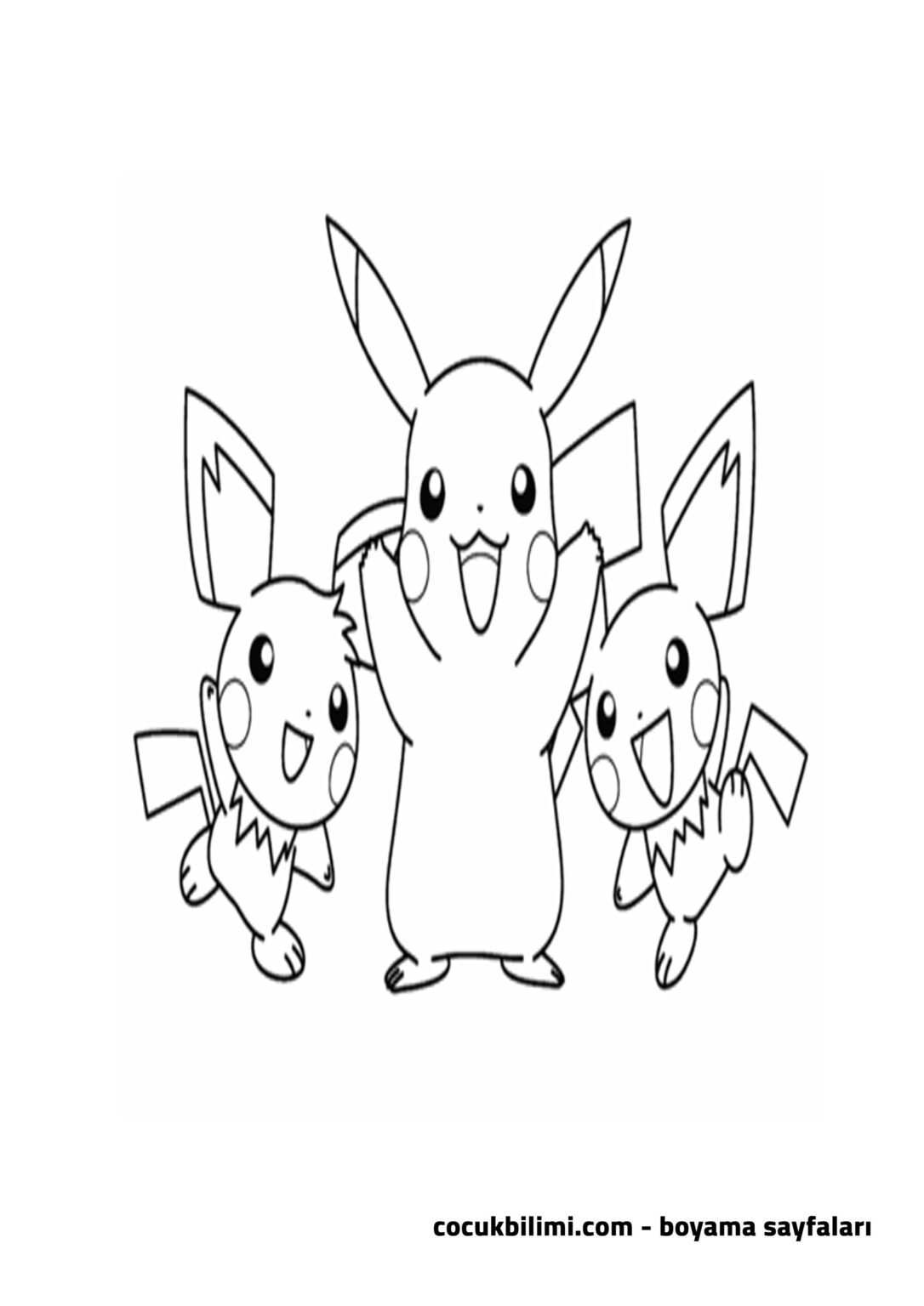 Pikaçu Boyama Sayfaları - Çocuk Bilimi [İNDİR ve YAZDIR]