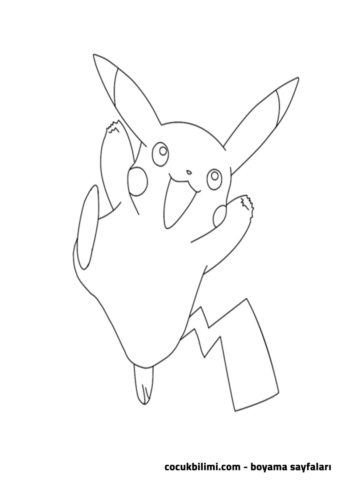 Pikaçu Boyama Sayfaları - Çocuk Bilimi [İNDİR ve YAZDIR]