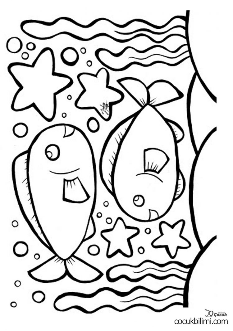 Balık Boyama Sayfaları - Çocuk Bilimi [İNDİR ve YAZDIR]